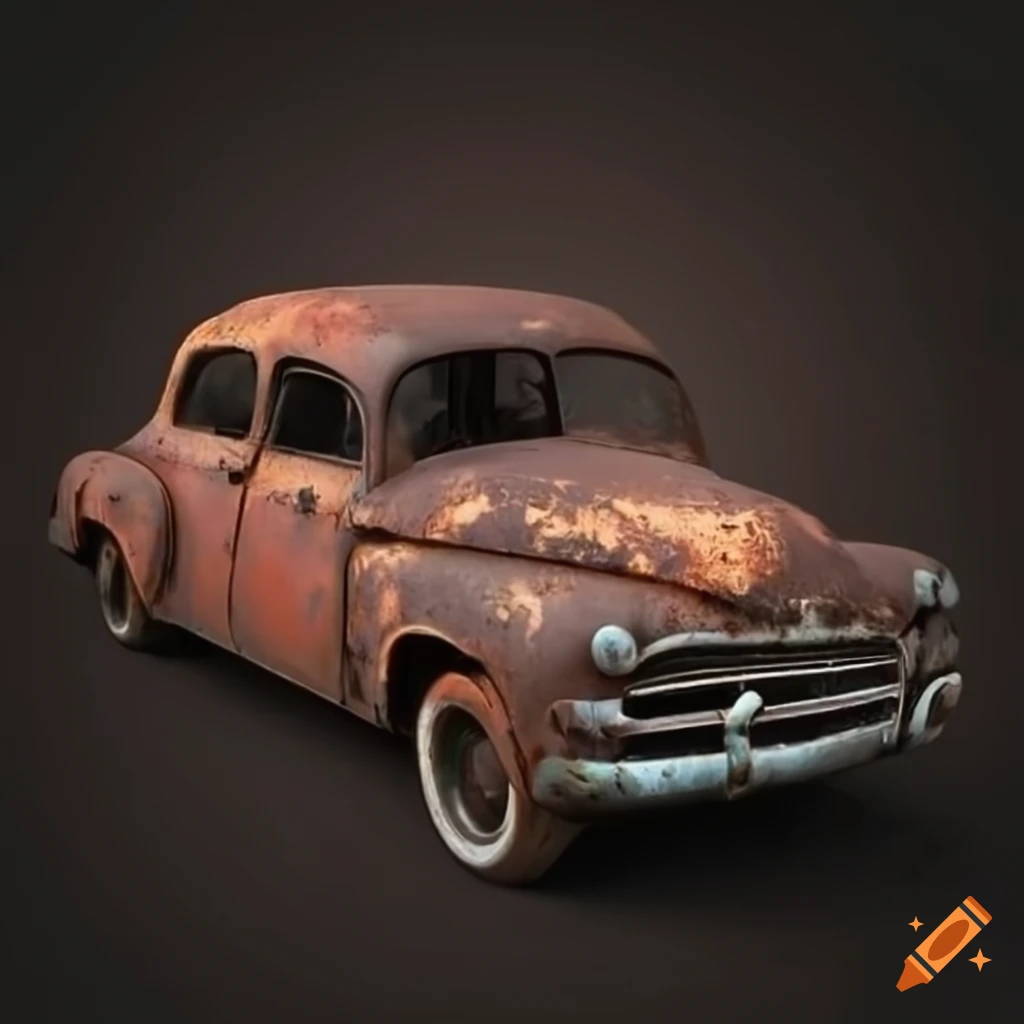 Rusty old car on Craiyon