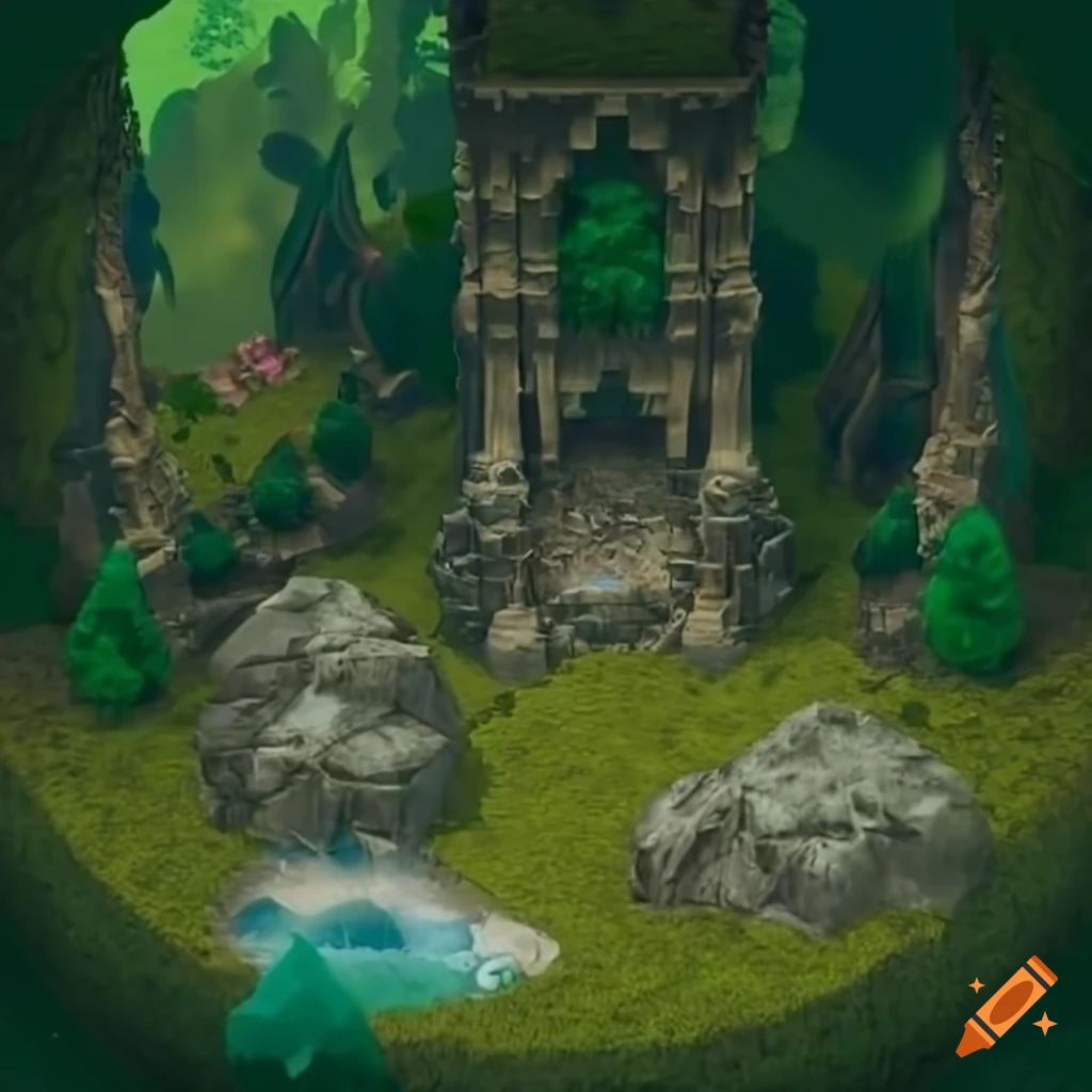 In the background between formation from above fantasy RPG game ...