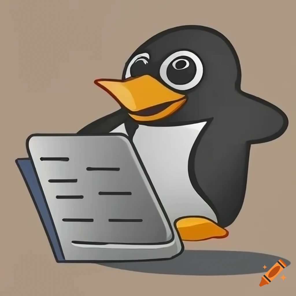 Computer Logo With Penguin
