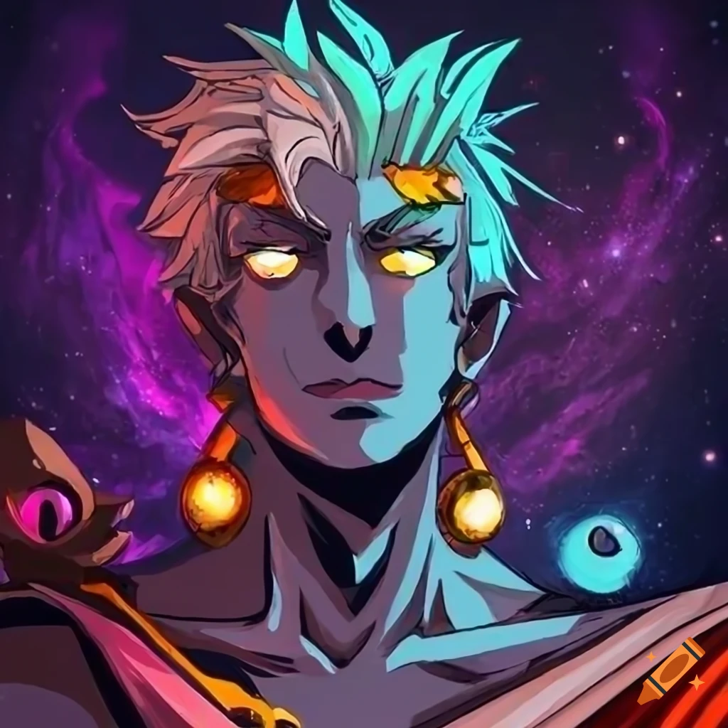 Portrait of god of space with hades style on Craiyon