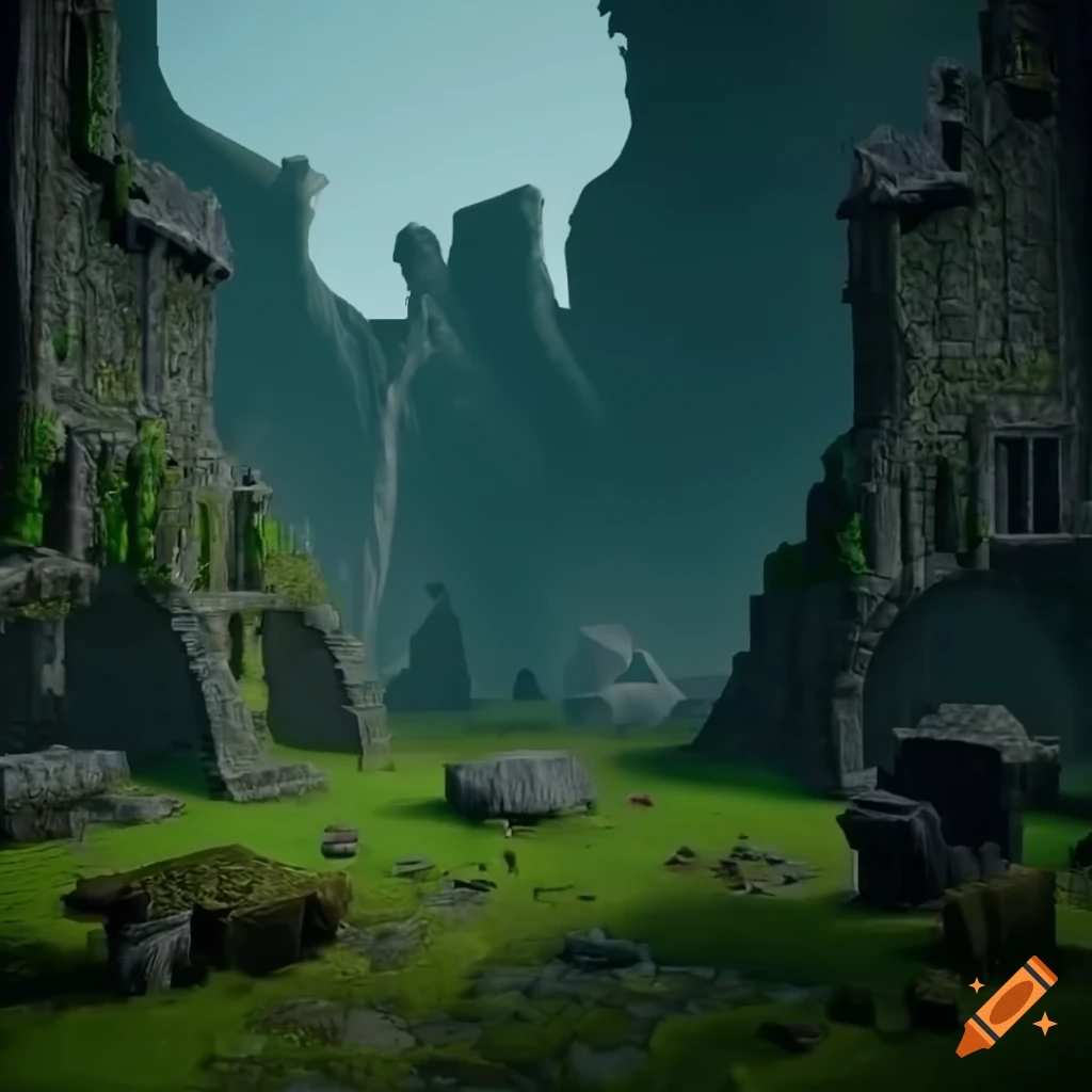 In the background between formation from above fantasy RPG game forest ...