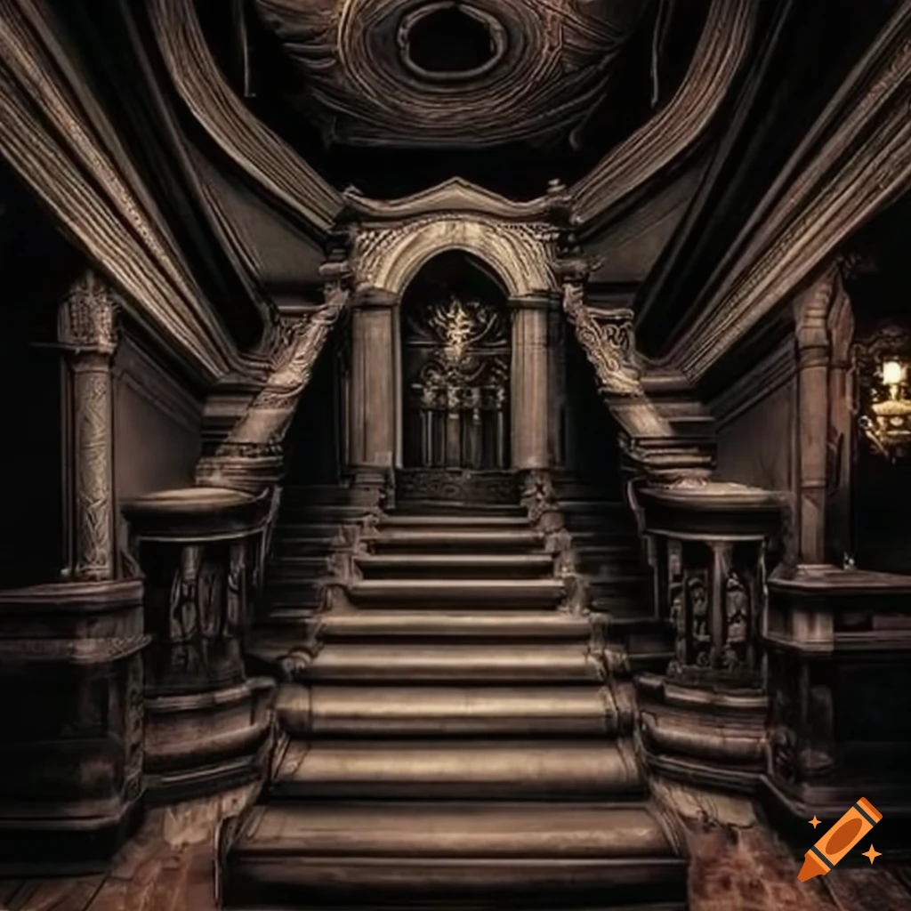 Dark mansion from inside