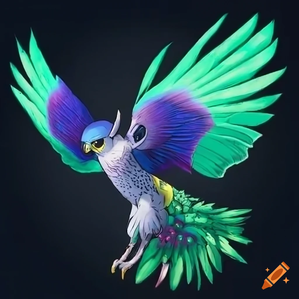 Falconkeye: A Flying/Psychic-type Pokemon that combines a falcon and a ...