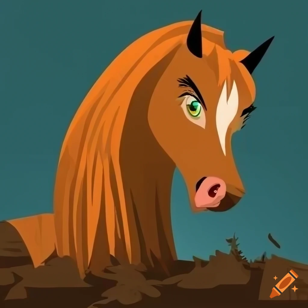 Full image hd vector art movie spirit stallion sinking in deep gooey ...