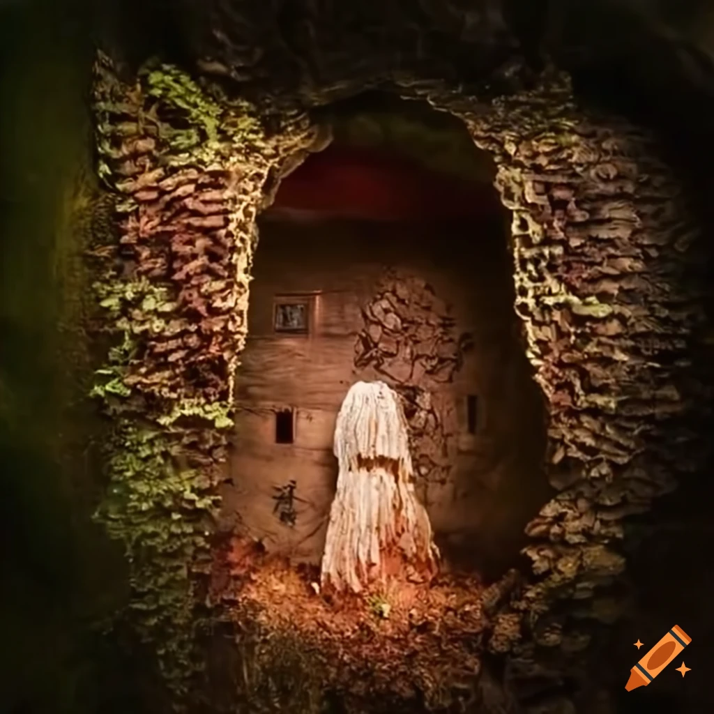 A house in a town built entirely of fungi