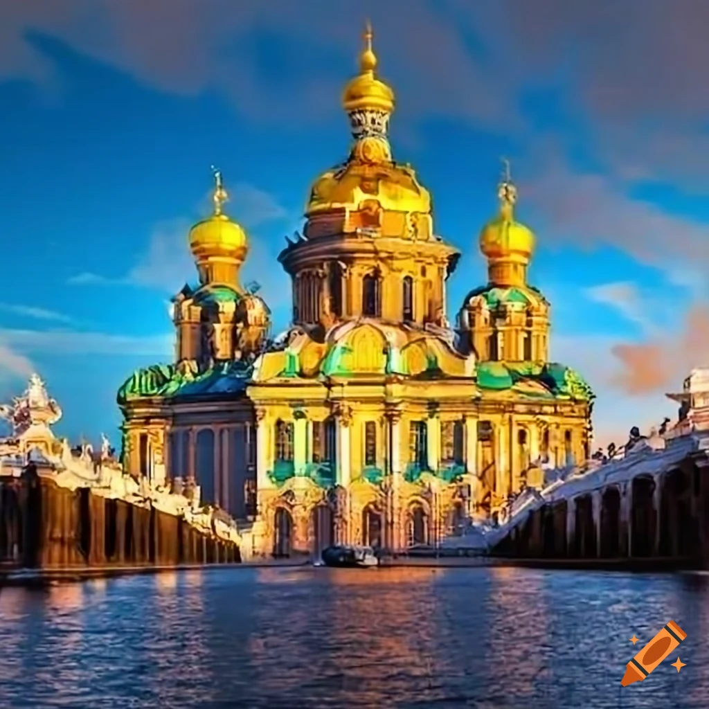 Russian atlantis island st petersburg baroque on Craiyon