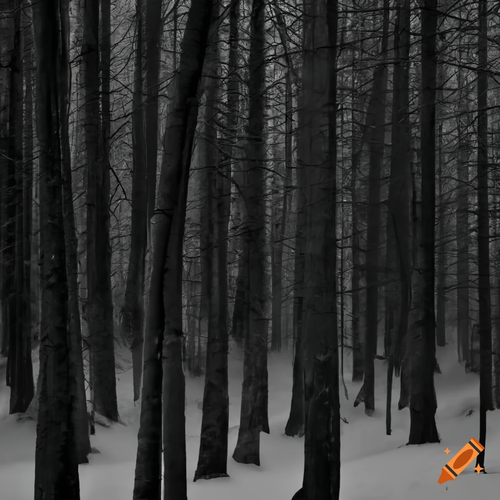 Dark Winter Forest Background