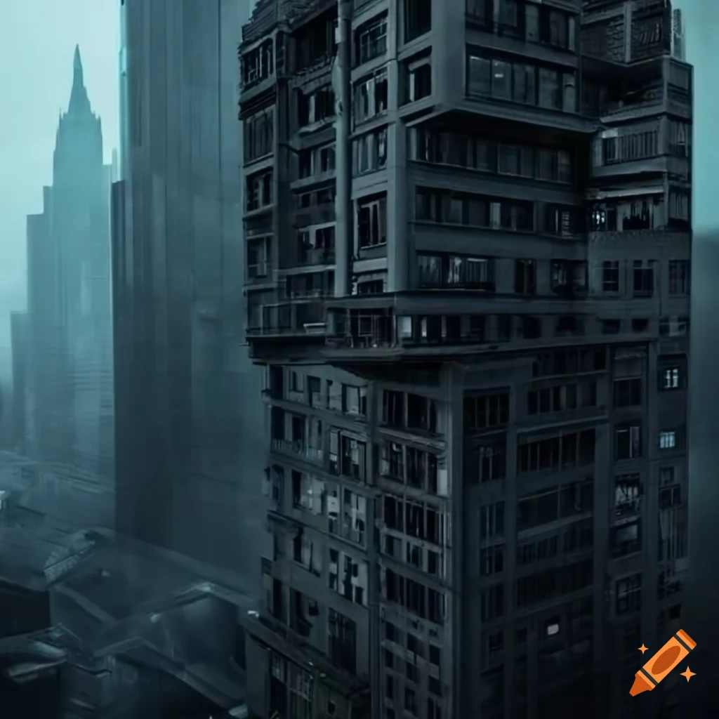 Photorealistic scifi dystopian building nyc on Craiyon