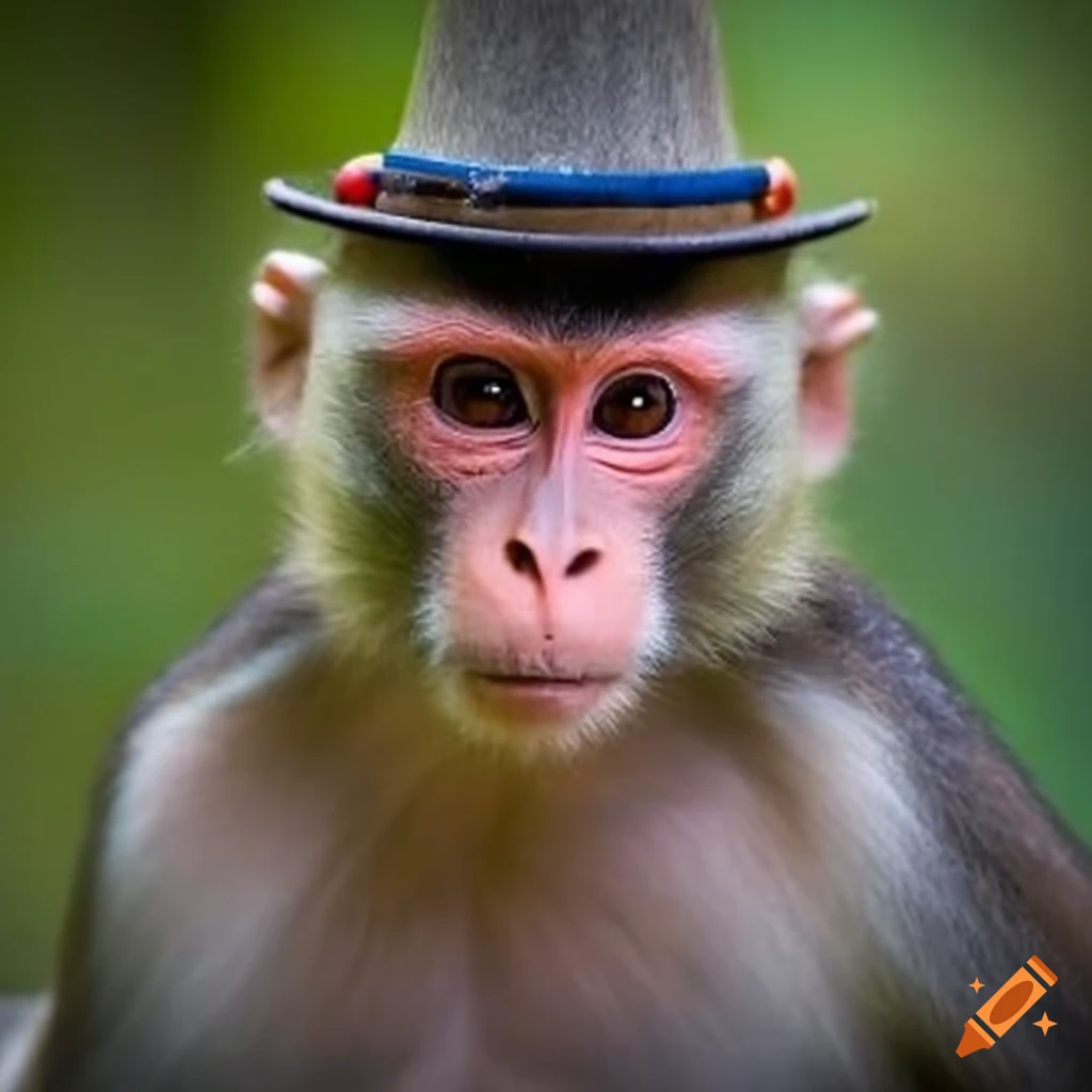 A monkey with a hat on Craiyon