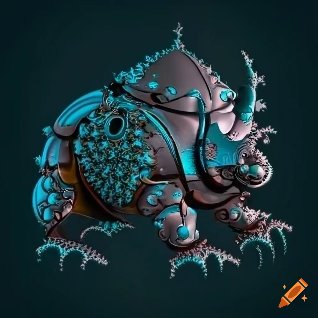 Rococo dynastinae rhinoceros beetle robot violin mandelbrot on Craiyon