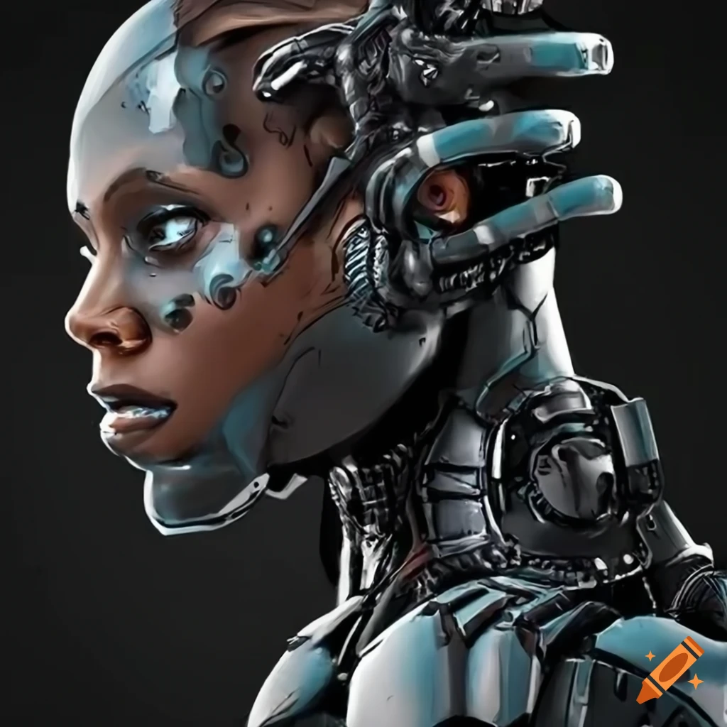 Black cyborg on Craiyon