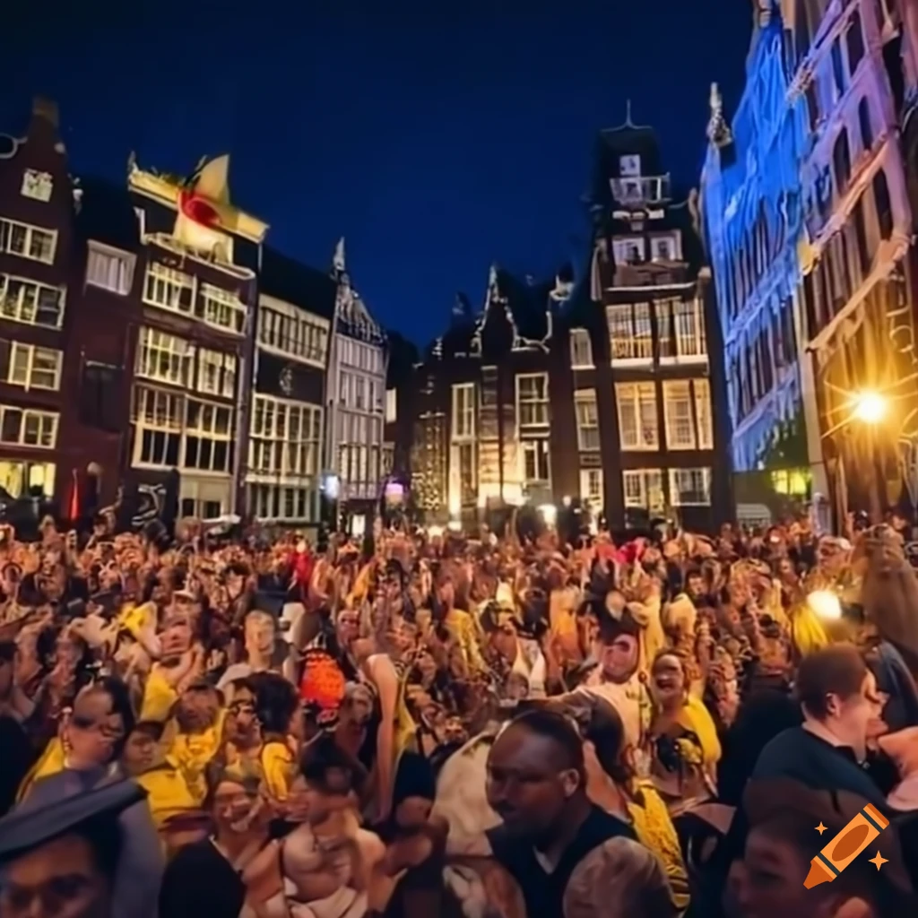 Crowds enjoying keti koti celebrations in amsterdam july 1st 2023