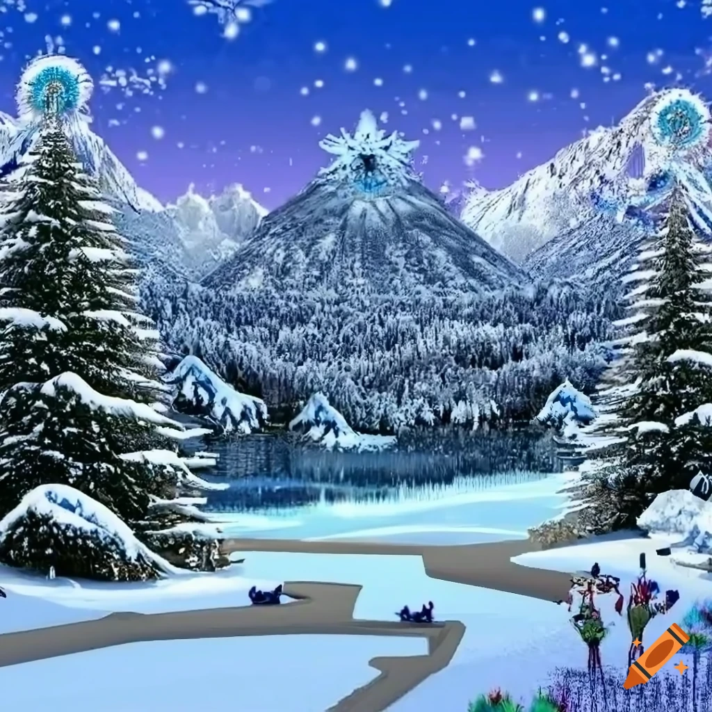 Highly detailed high-definition Winterland intricate digital art anti ...