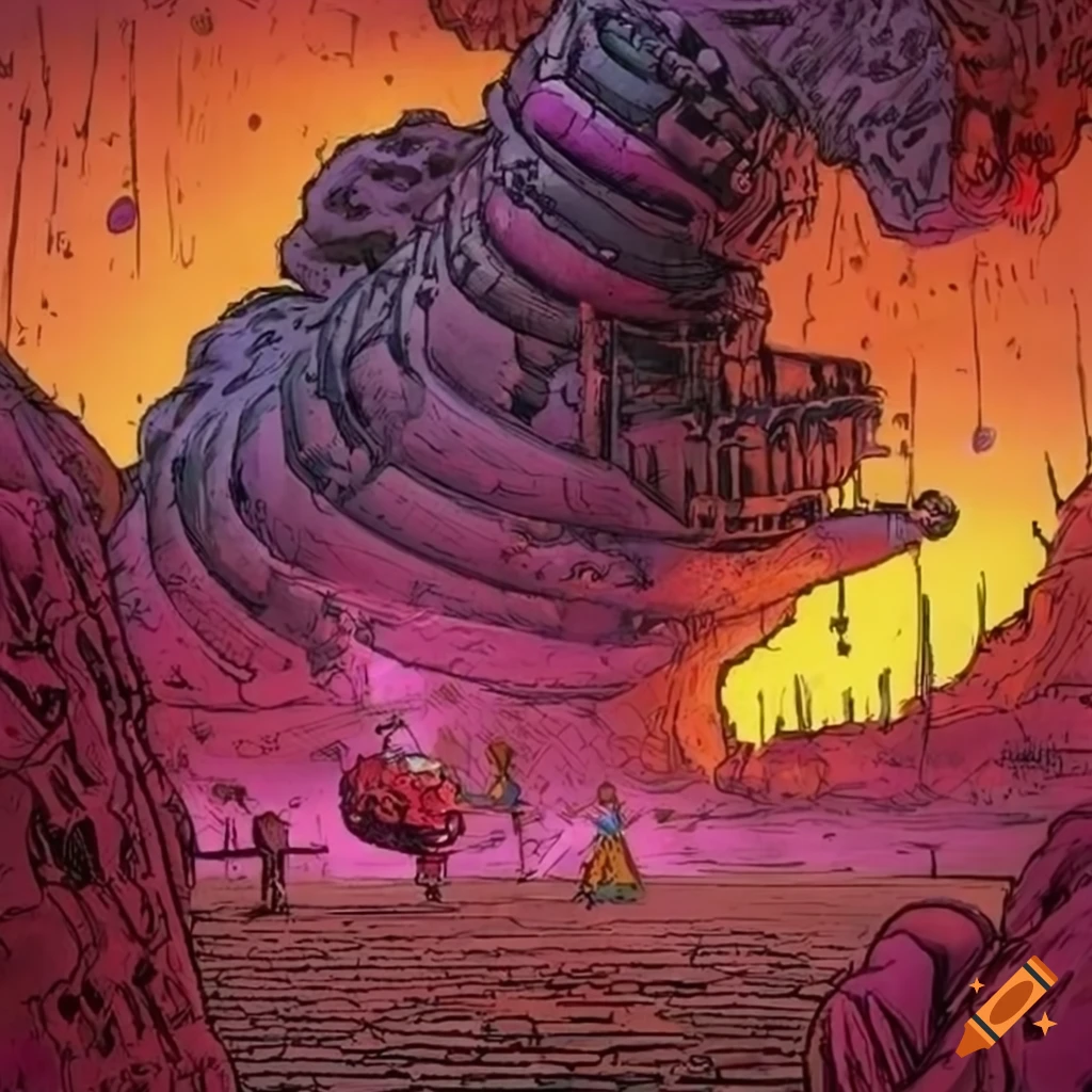 Pink cannon attack moebius art
