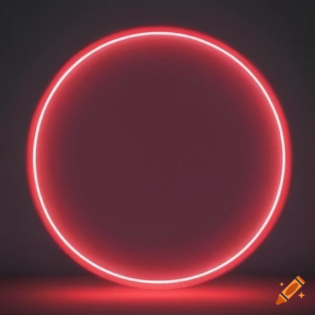 Simple neon red geometrical and fullfilled 2d circle on Craiyon