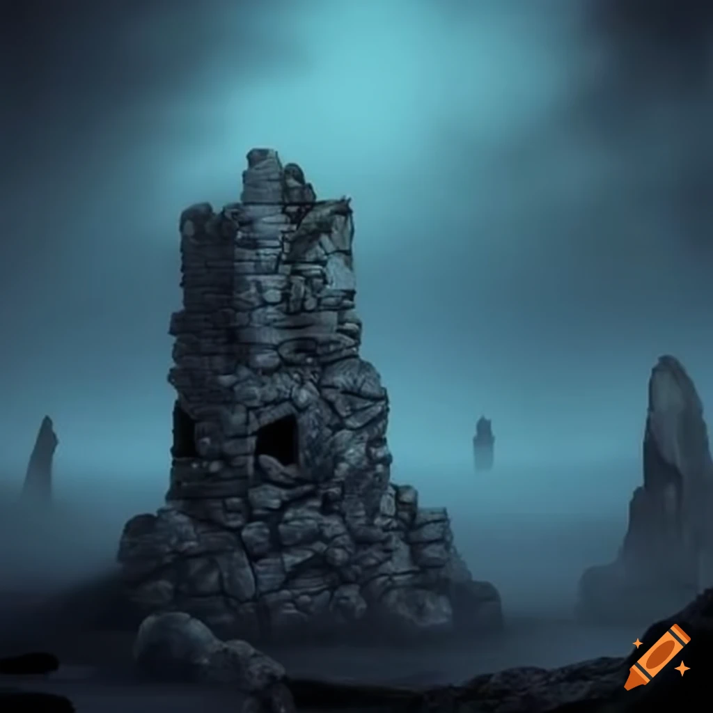 Fog monster in stone ruins