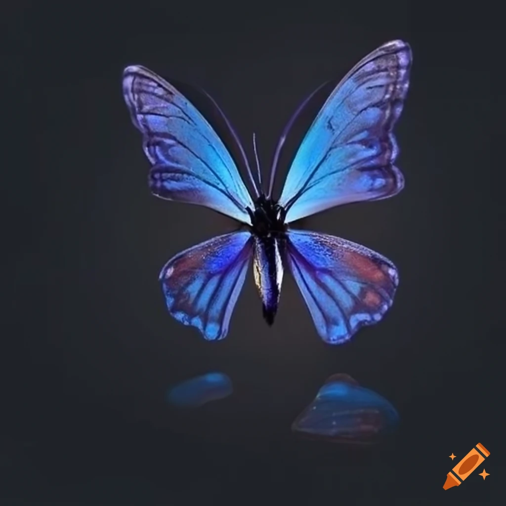 Shine butterfly blue dark