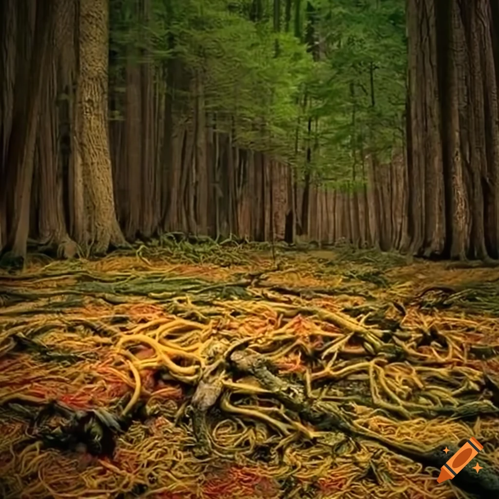 Meatball spaghetti forest