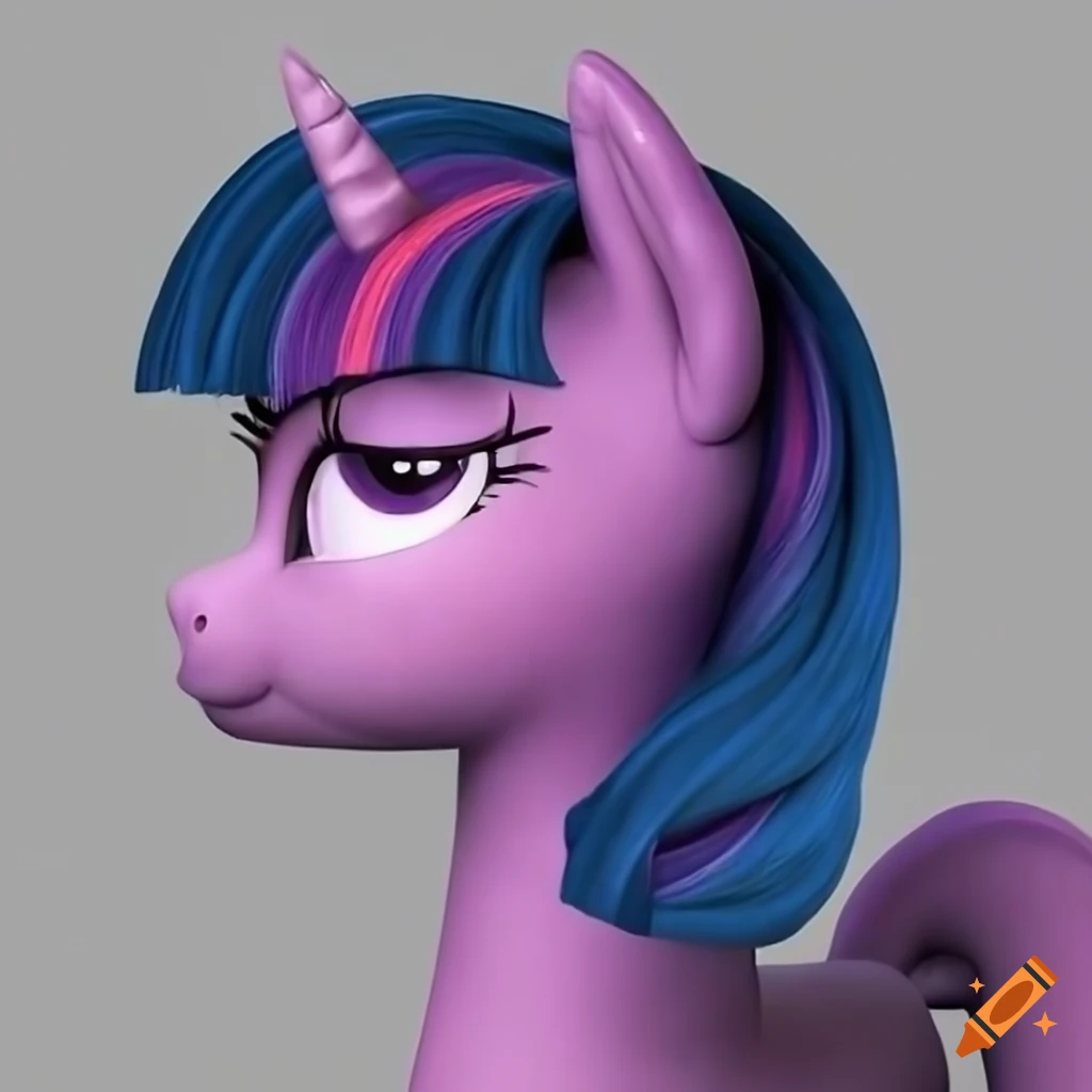 3d hyperrealistic pixar twilight sparkle pony