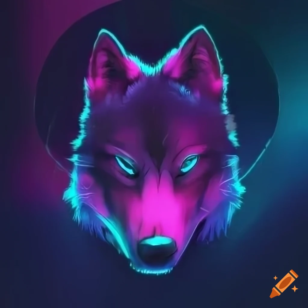 Synthwave wolf on Craiyon