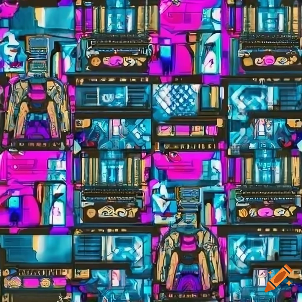 Cyberpunk style pattern, inspired by cyberpunk 2077, cyberpunk genre ...