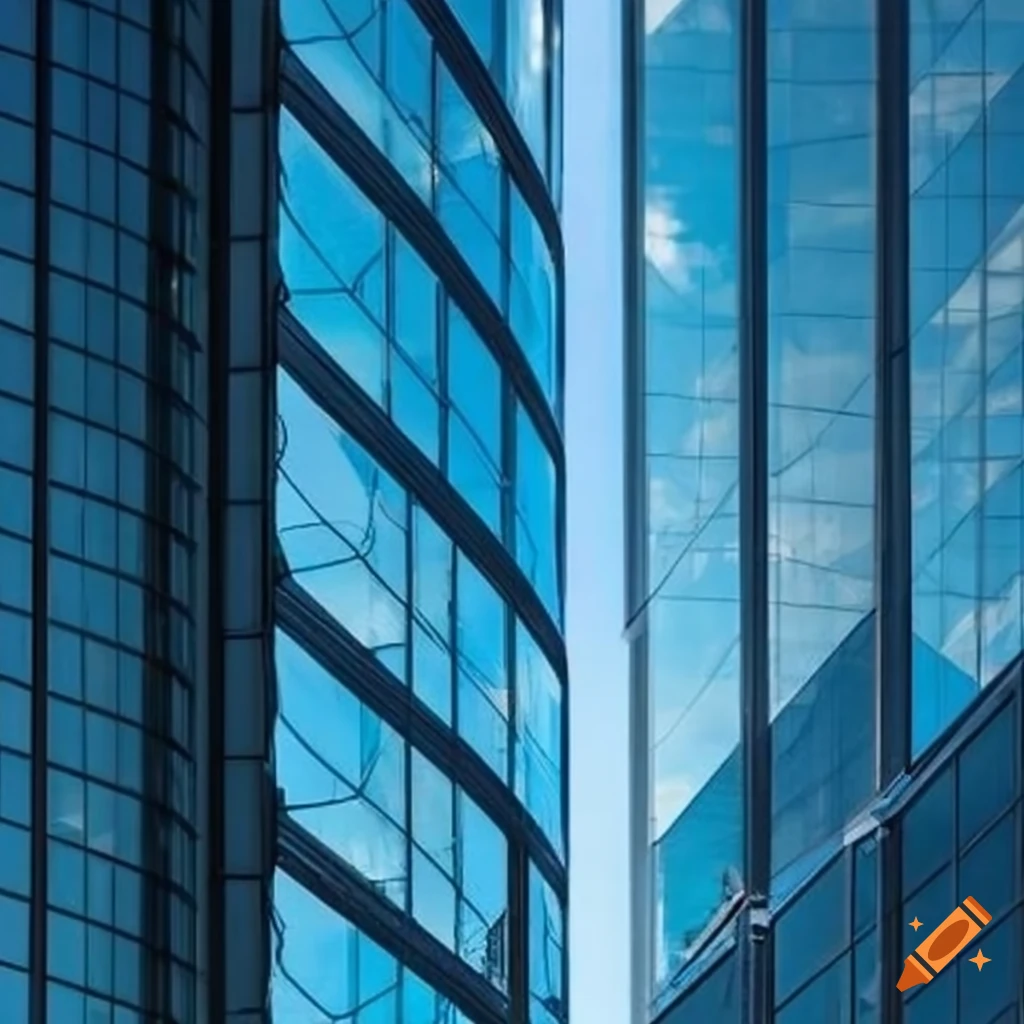 Glass modern building on Craiyon