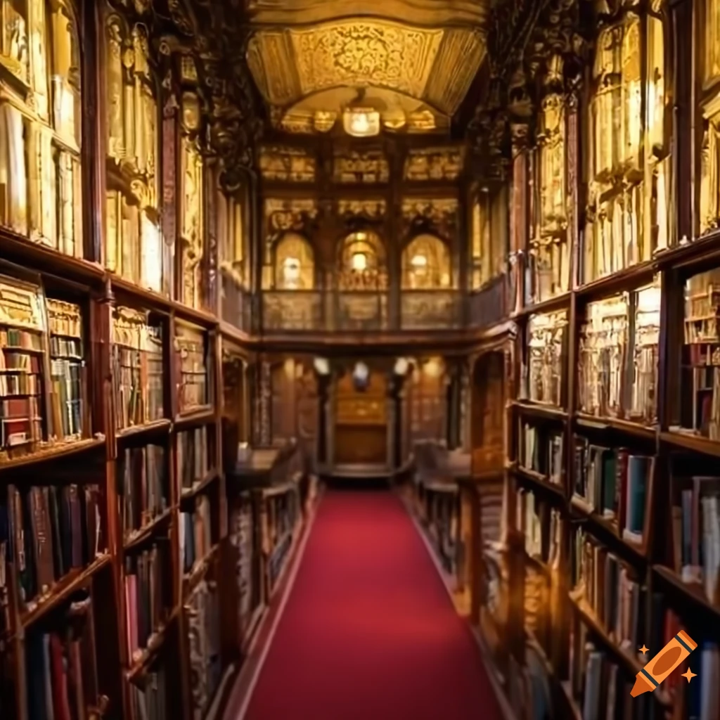 Traditional library interior on Craiyon