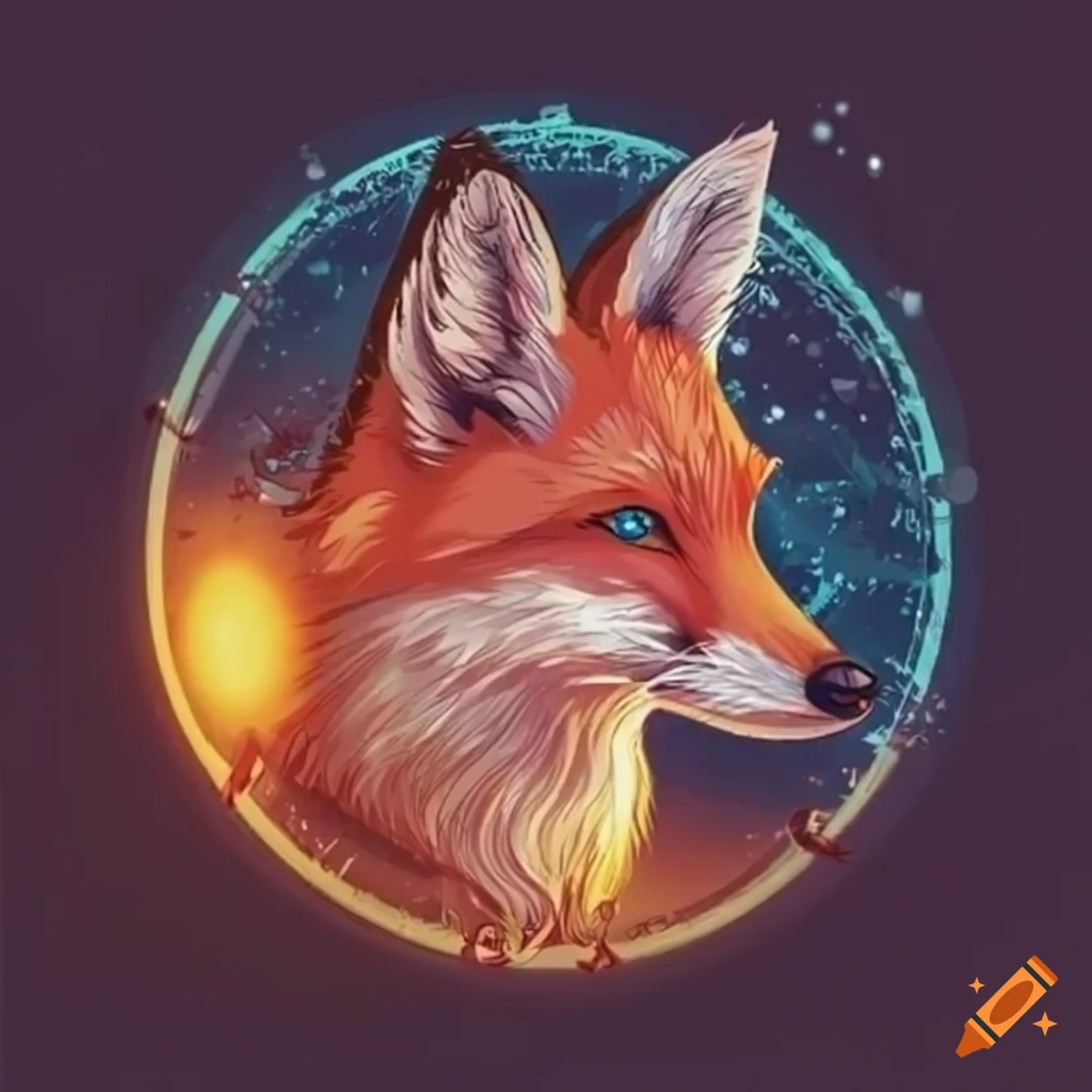 A magical fox vector circle of magic on Craiyon