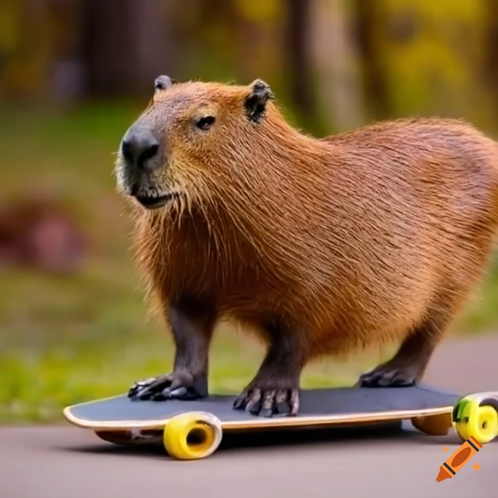 Capybara on a skateboard