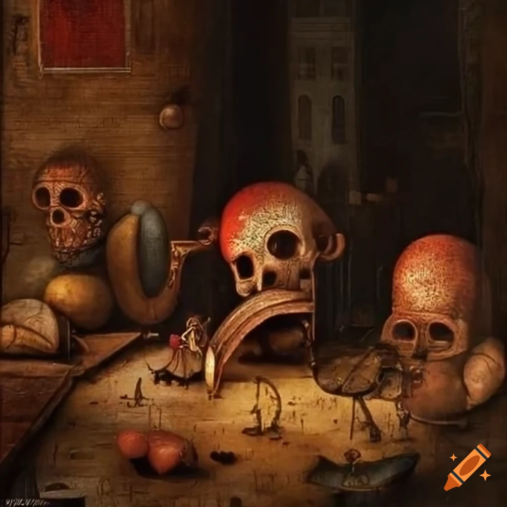 Surrealist objects Pieter Bruegel , epidemiy red death chario bubonic ...
