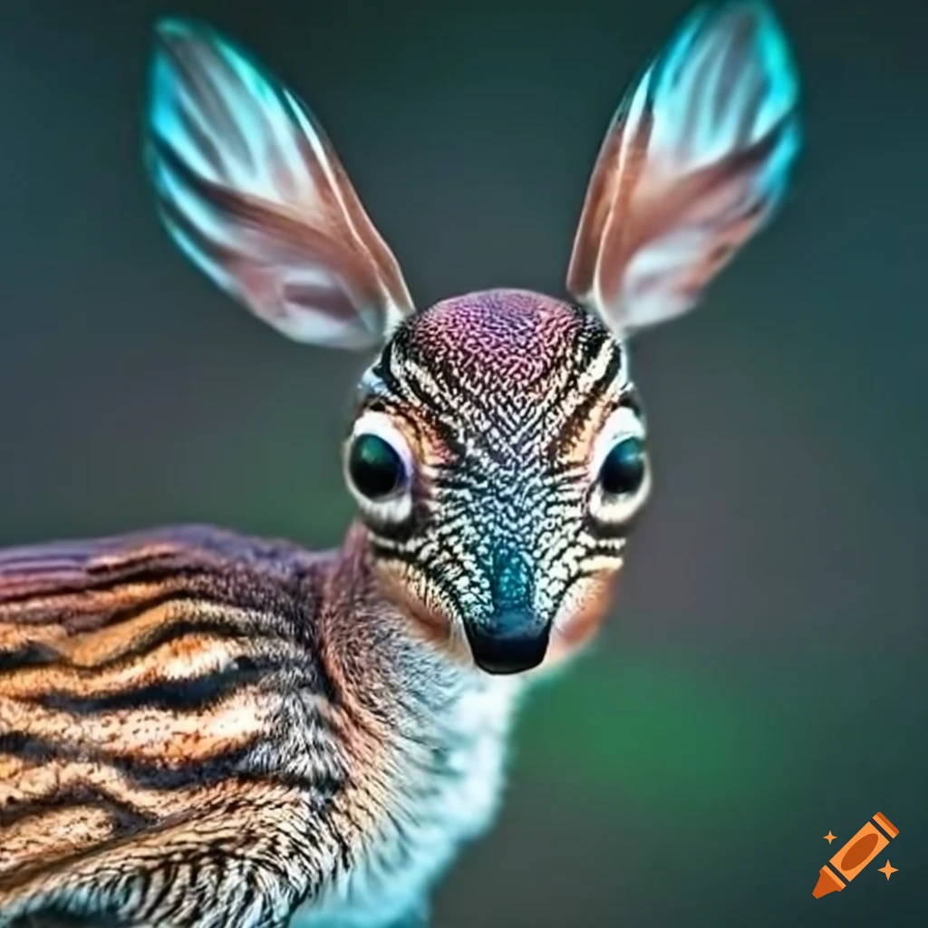 A whimsical striped forest creature inspired by both deer and squirrels ...