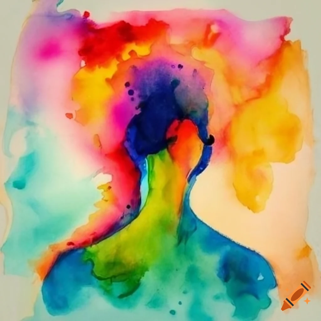 An abstract watercolor drawing of the self on Craiyon