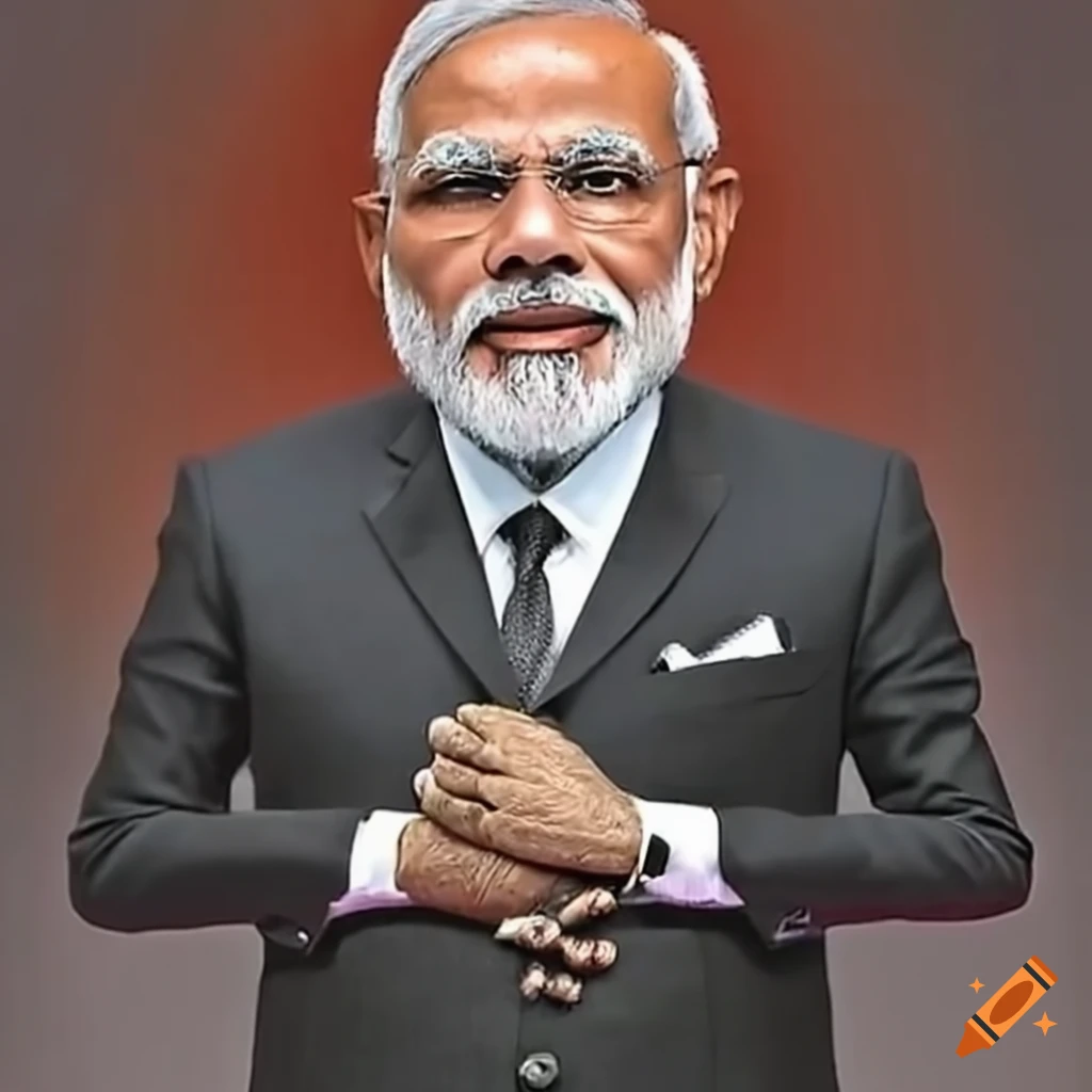 Narendra modi wearing black tuxedo on Craiyon