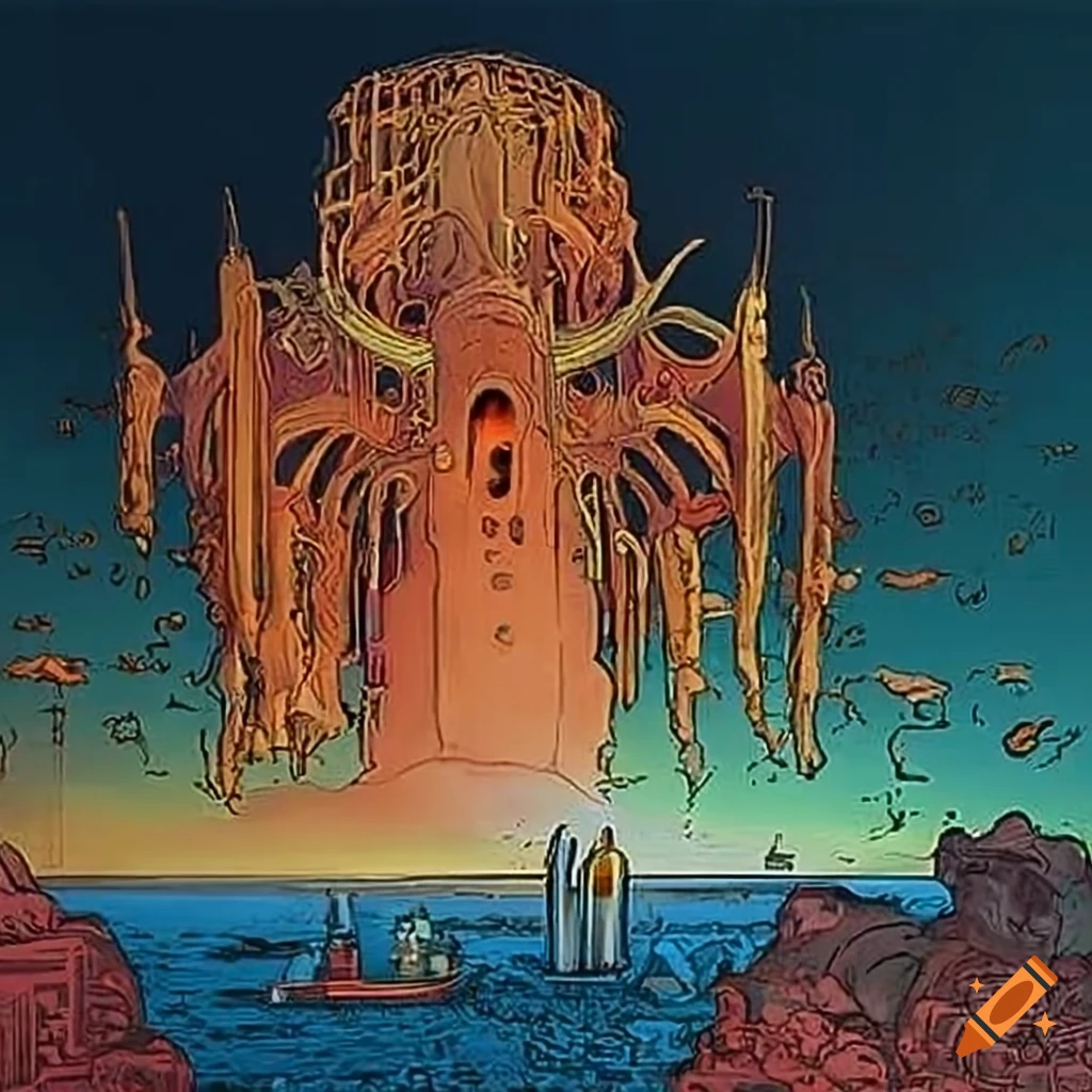 Moebius machine art on Craiyon