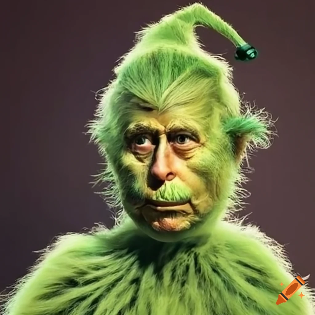 Prince charles dressed as the grinch on Craiyon