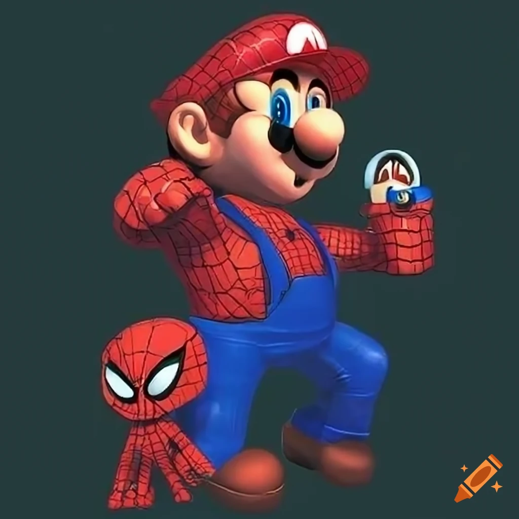 Mario and spiderman on Craiyon