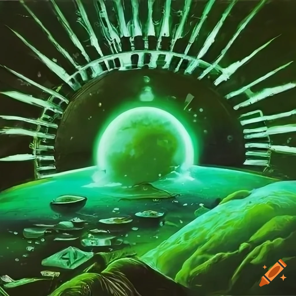 70s sci fi green machine art