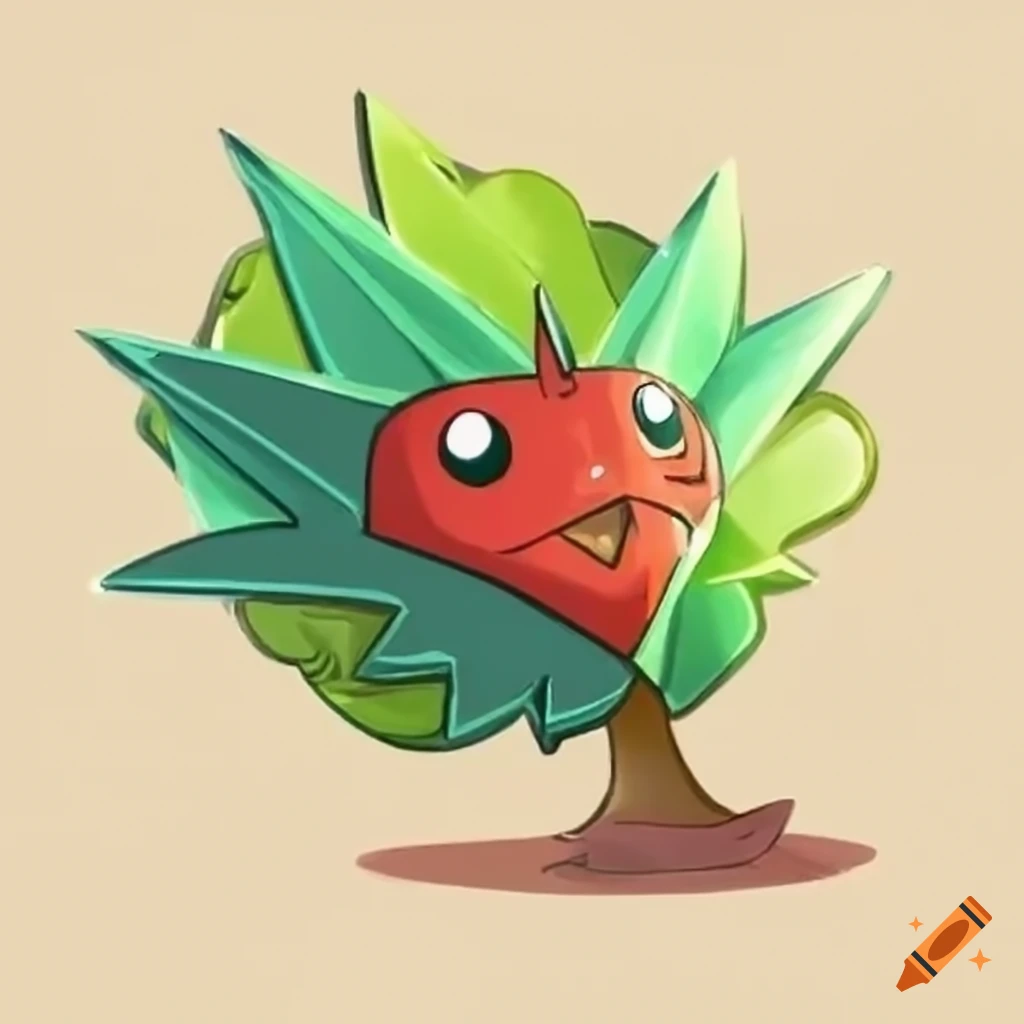 Leaf pokemon badge style on Craiyon