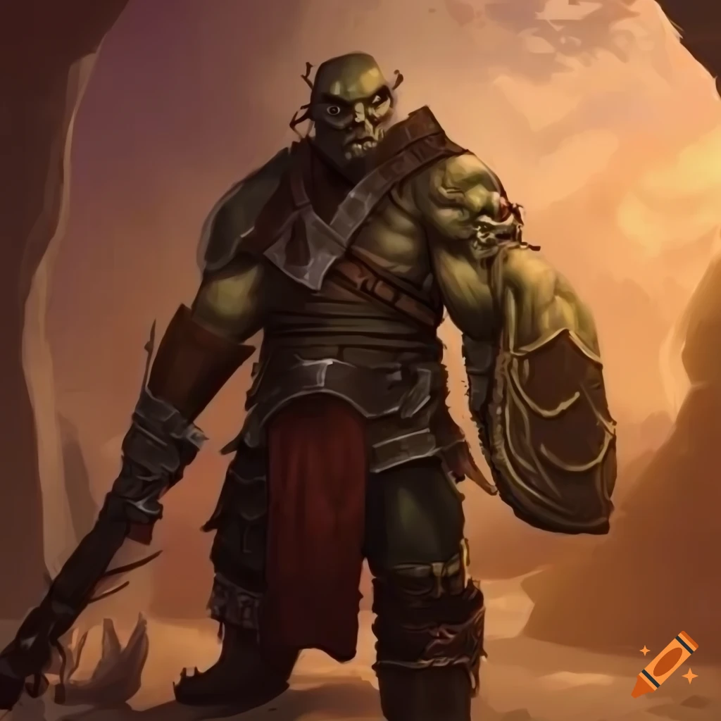 Half Orc Barbarian Greataxe