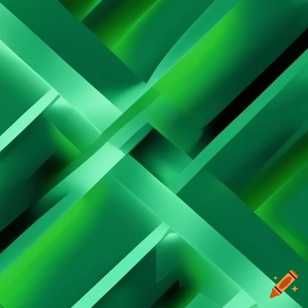 2-dimensional, abstract, geometric, polygonal, green emerald ...
