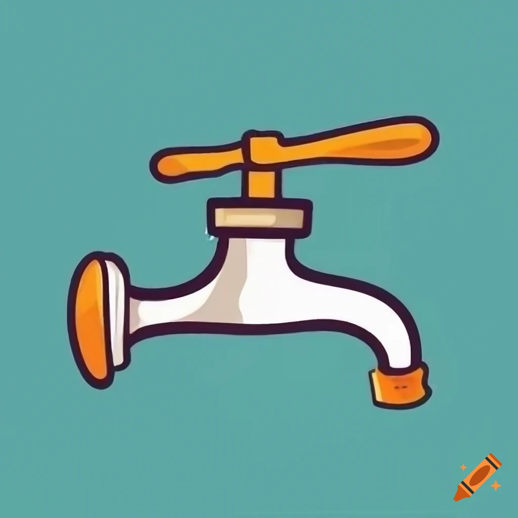 Sticker, water tap, flat, no background