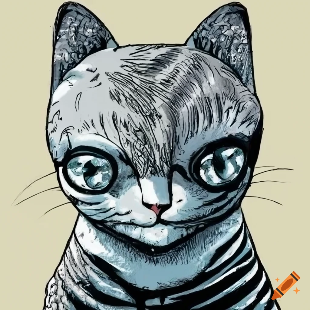 Trippy Cat Drawing