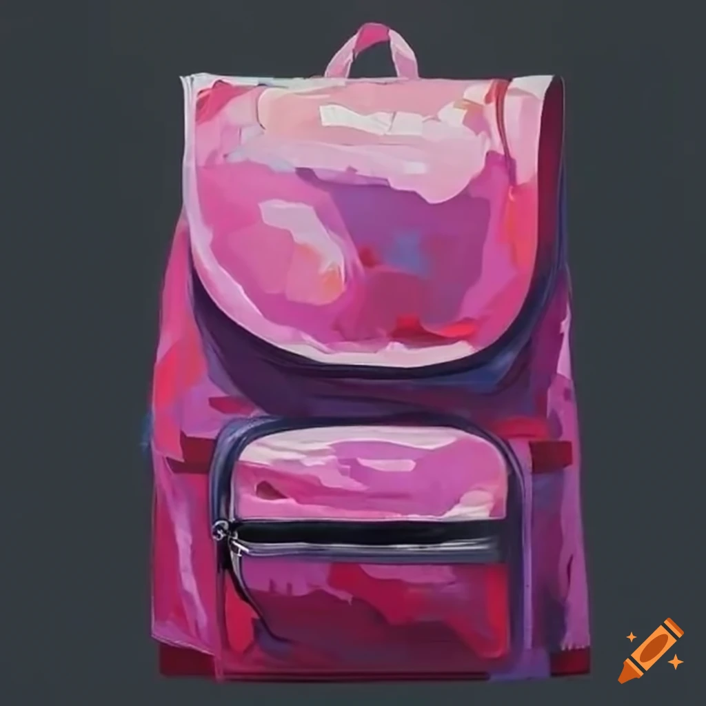 Vibrant pink backpack on Craiyon
