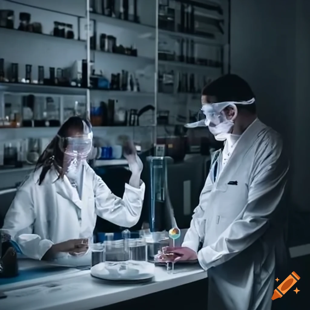 Scientists experimenting in lab