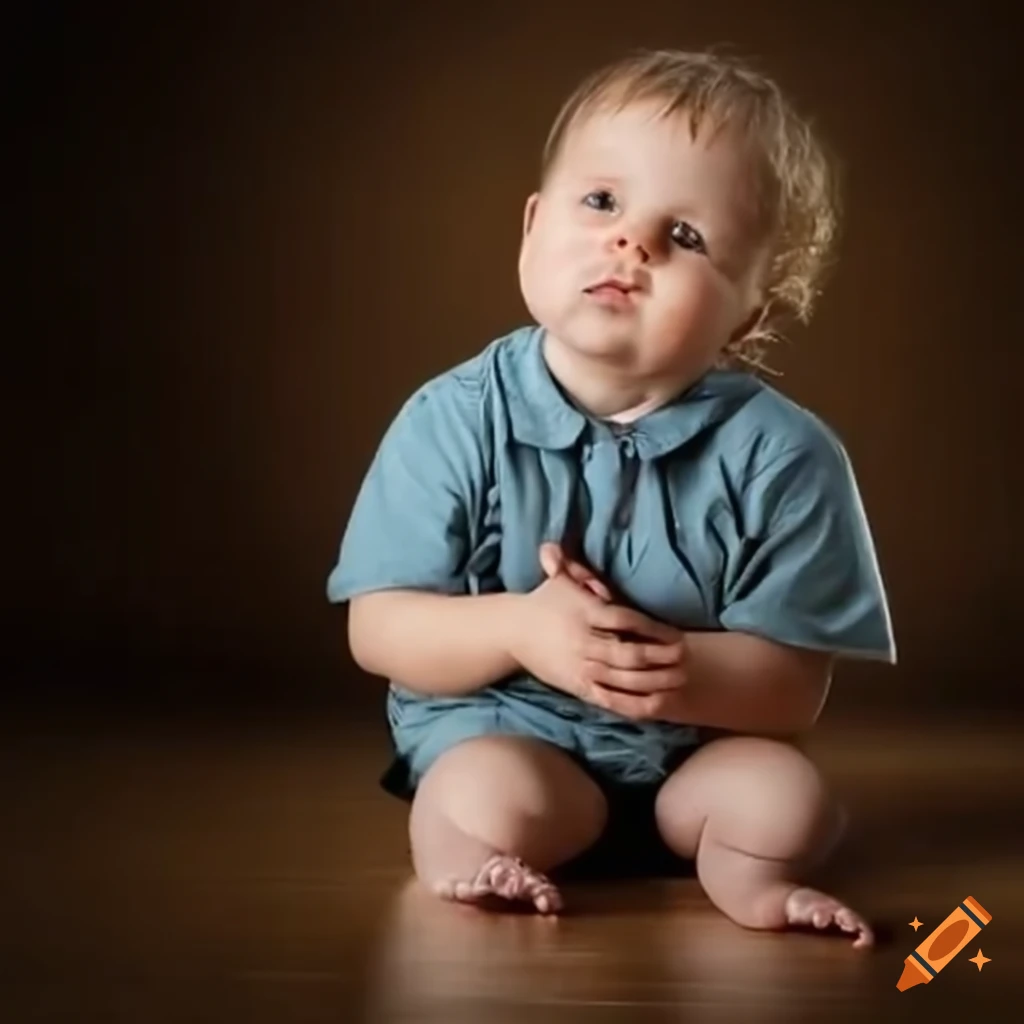A man shrinking into a toddler size on Craiyon