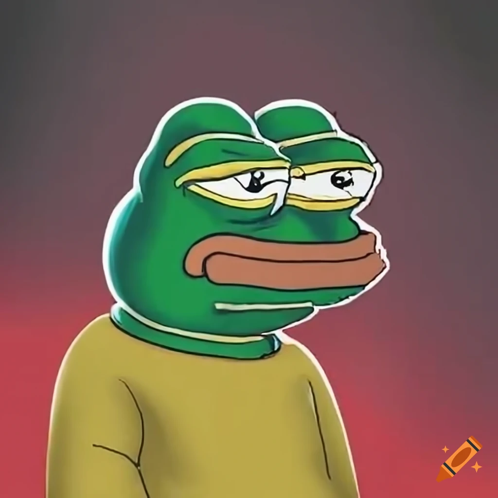 Pepe frog waving german flag on Craiyon