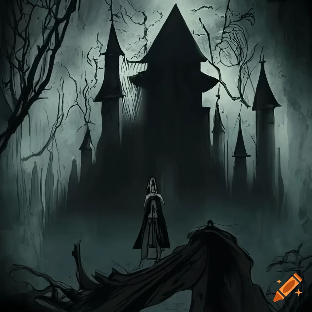 Horror book cover haunted castle