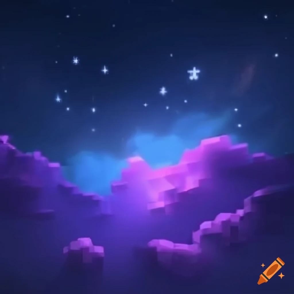 Cielo de estrellas. estilo minecraft on Craiyon