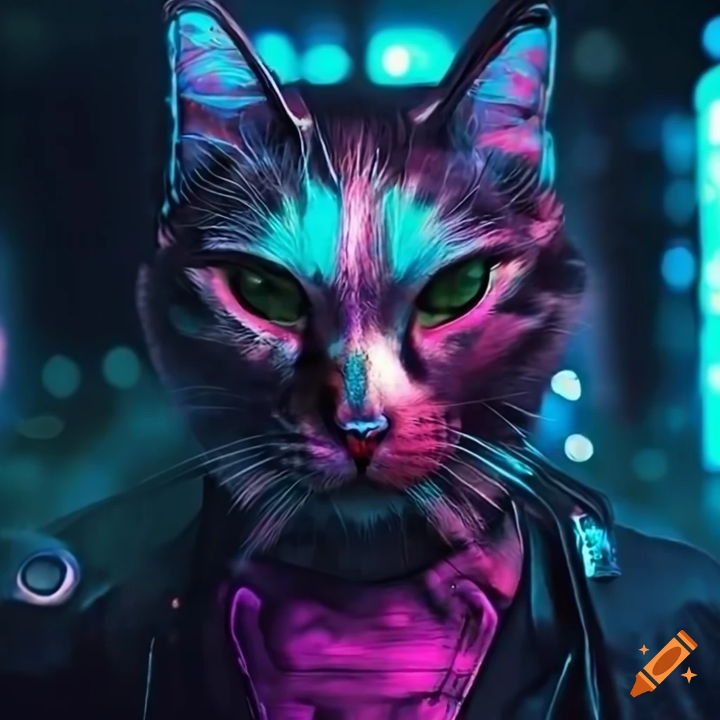 Cyberpunk cat on Craiyon