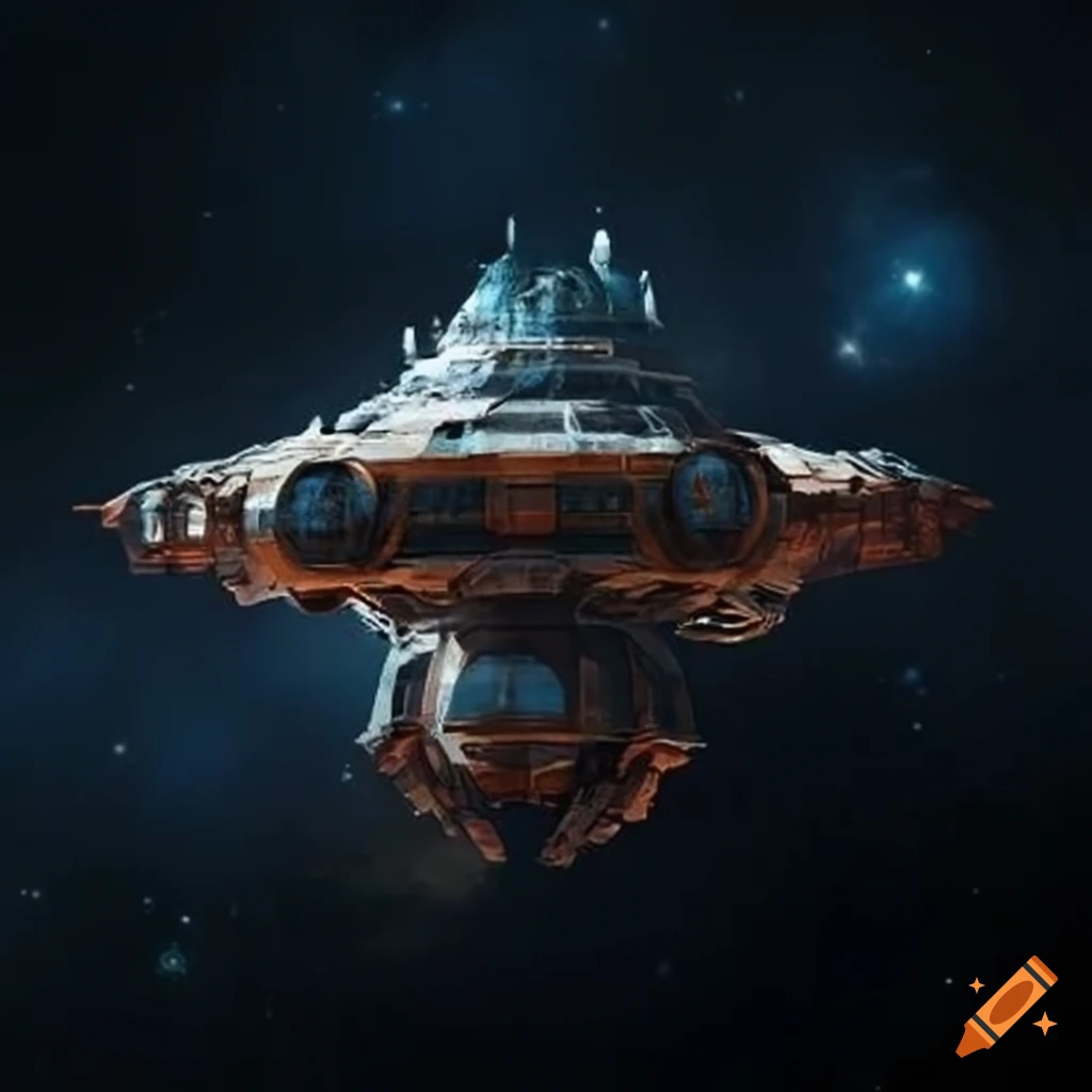 Roman empire spaceship in outer space on Craiyon